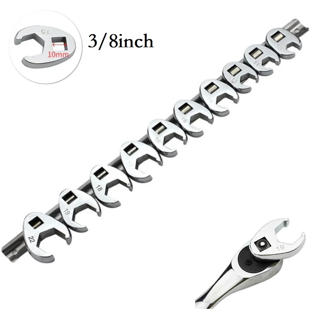 10-Stuks-3-8Inch-Drive-Crowfoot-Sleutel-10-Tot-22Mm-Metrische-Voet-Open ...