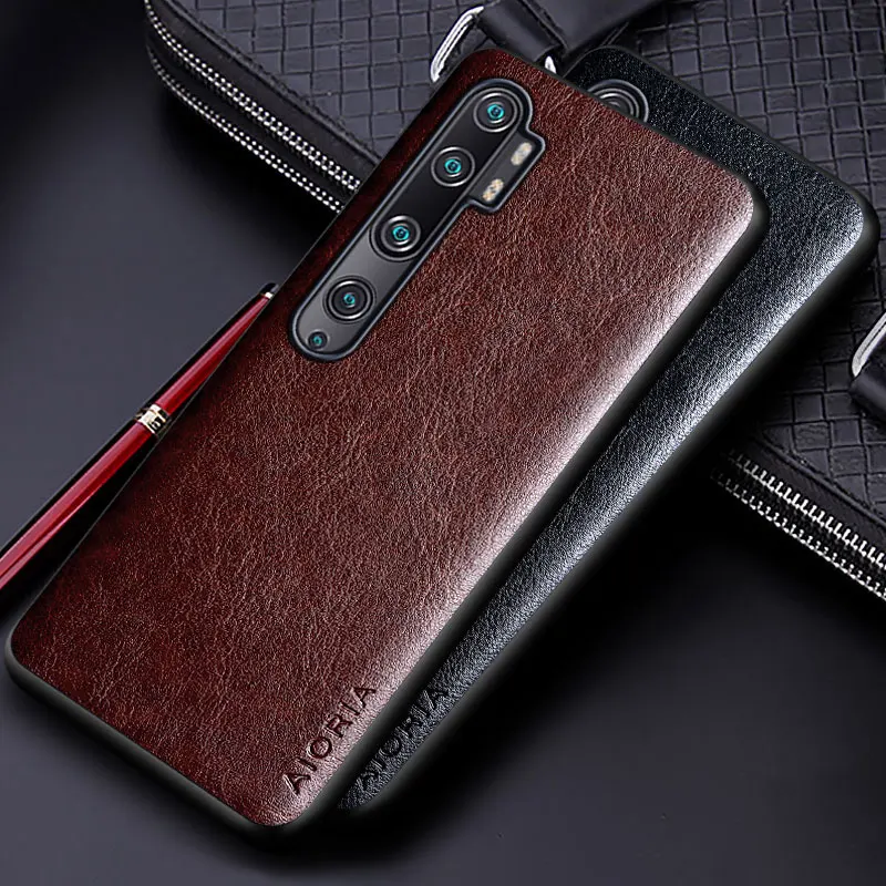 Luxury PU leather Case for Xiaomi Mi Note 10 Pro Lite 3 Business solid ...