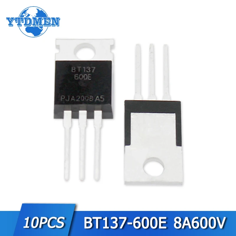 10PCS-BT137-600E-Triac-TO220-BT137-600-BT137-TO-220-8A-600V-Triacs ...