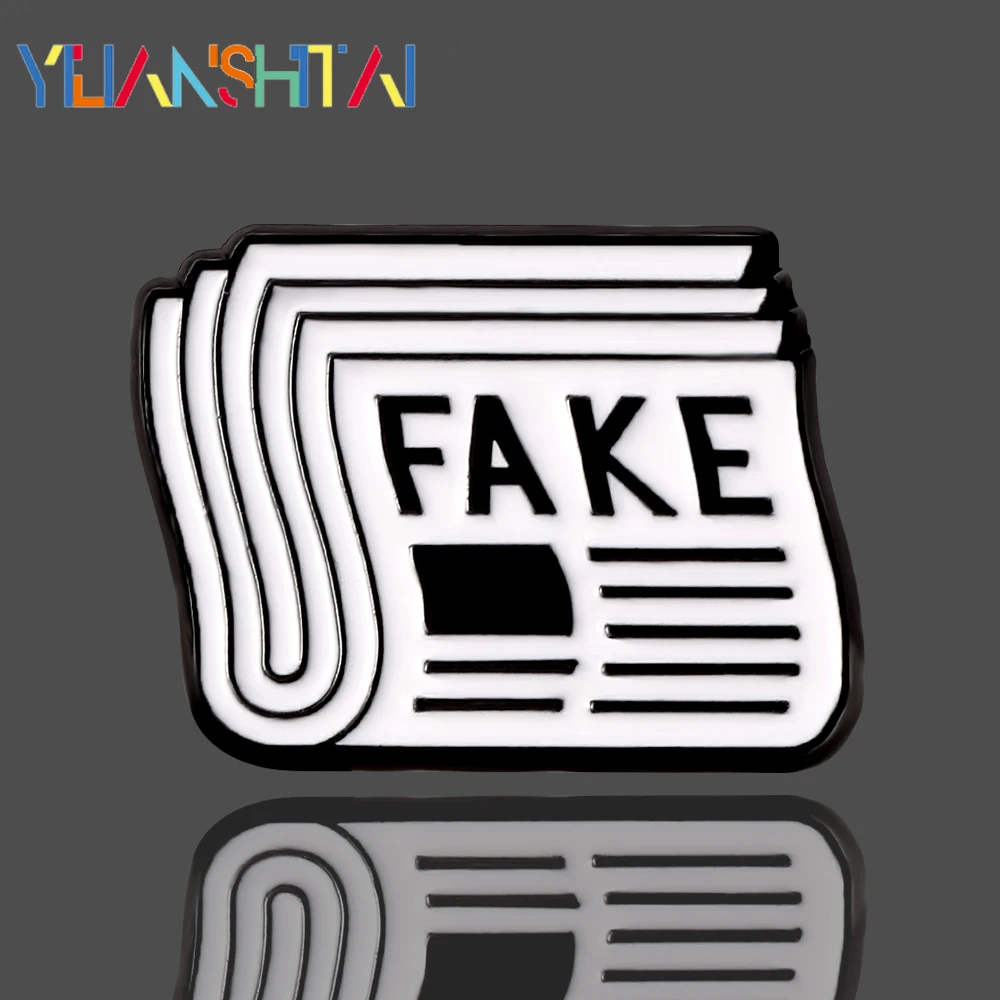 Fake Newspaper Cute Enamel Brooch Fashion Lapel Pin Journalist ...