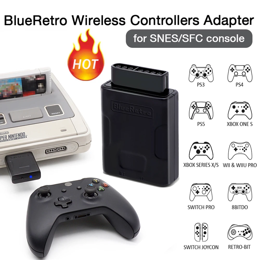 BlueRetro-Bluetooth-Controllers-Adapter-for-SNES-SFC-Retro-Game-Console ...