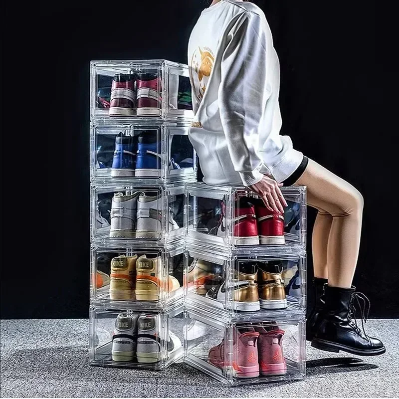 Transparent-Shoe-Box-Shoes-Organizers-Plastic-Foldable-Dustproof ...