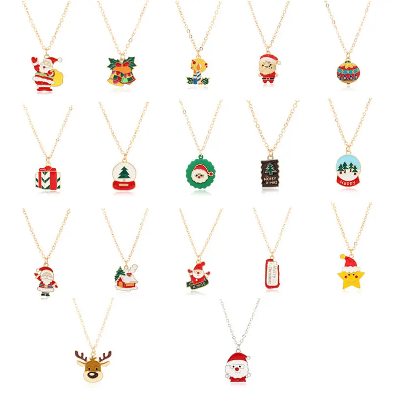 Christmas-Alloy-Jewelry-Set-for-Women-Creative-Cartoon-Oil-Dripping ...