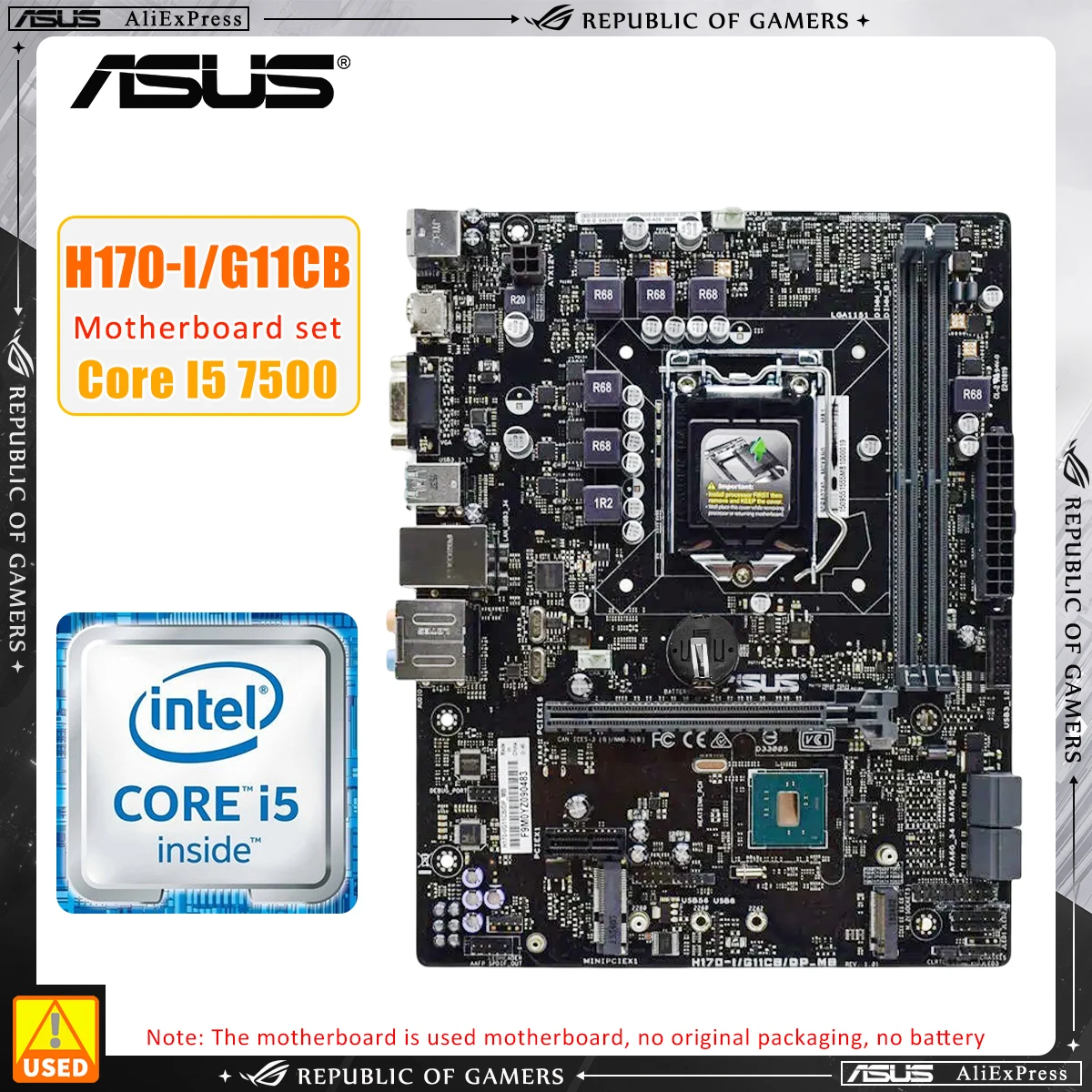 ASUS-H170-I-G11CB-I5-7500-cpu-LGA-1151-Motherboard-kit-DDR4x2-32GB ...