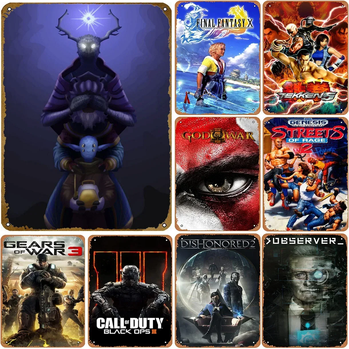 Vintage-Metal-Tin-Signs-Video-Game-Wall-Decor-Iron-Painting-Art-Posters ...