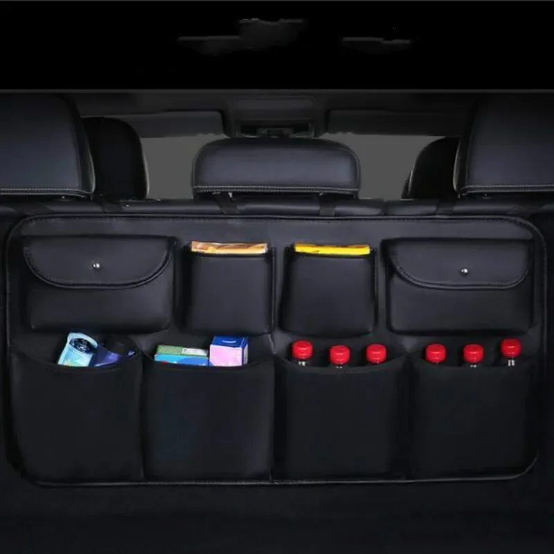 New-PU-leather-Car-Rear-Seat-Back-Storage-Bag-Multi-use-Car-Trunk ...