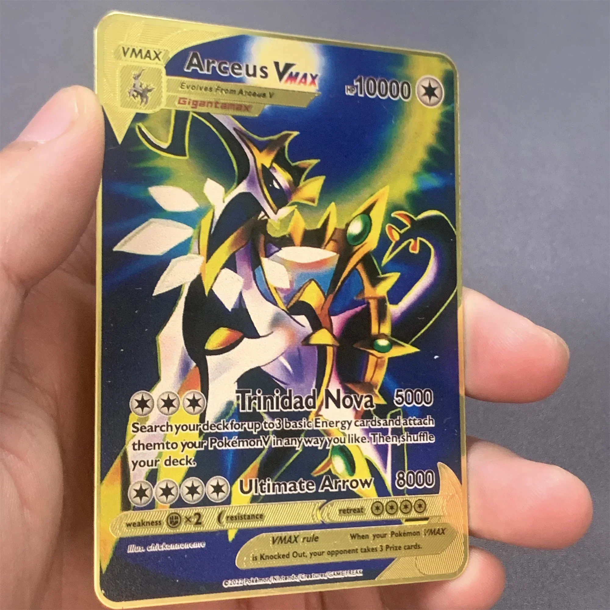 10000 Point Arceus Vmax Gx Pokemon Metal Cards Diy Pikachu Charizard ...
