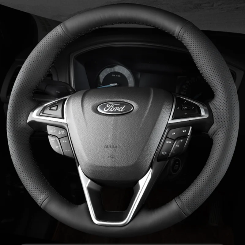 Customize DIY Microfiber Leather Car Steering Wheel Cover Hand-stitched ...