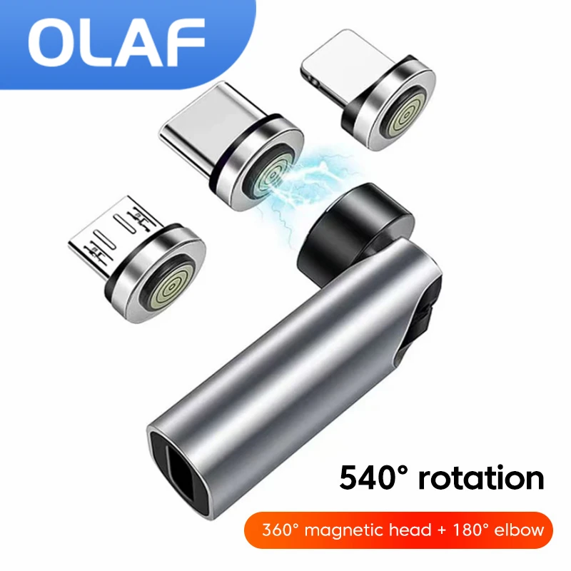 540-Degree-Rotate-Magnetic-USB-Type-C-Adapter-3-in-1-For-iphone ...