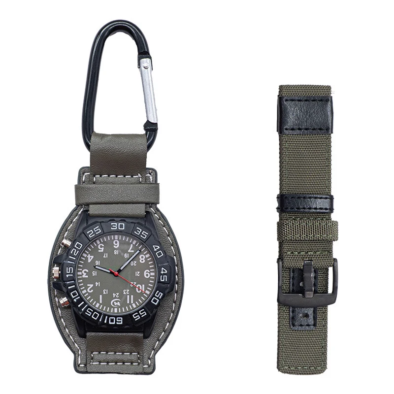 Carabiner-Pocket-Watch-Backpack-Outdoor-Leather-Hanger-Quartz-Watch ...