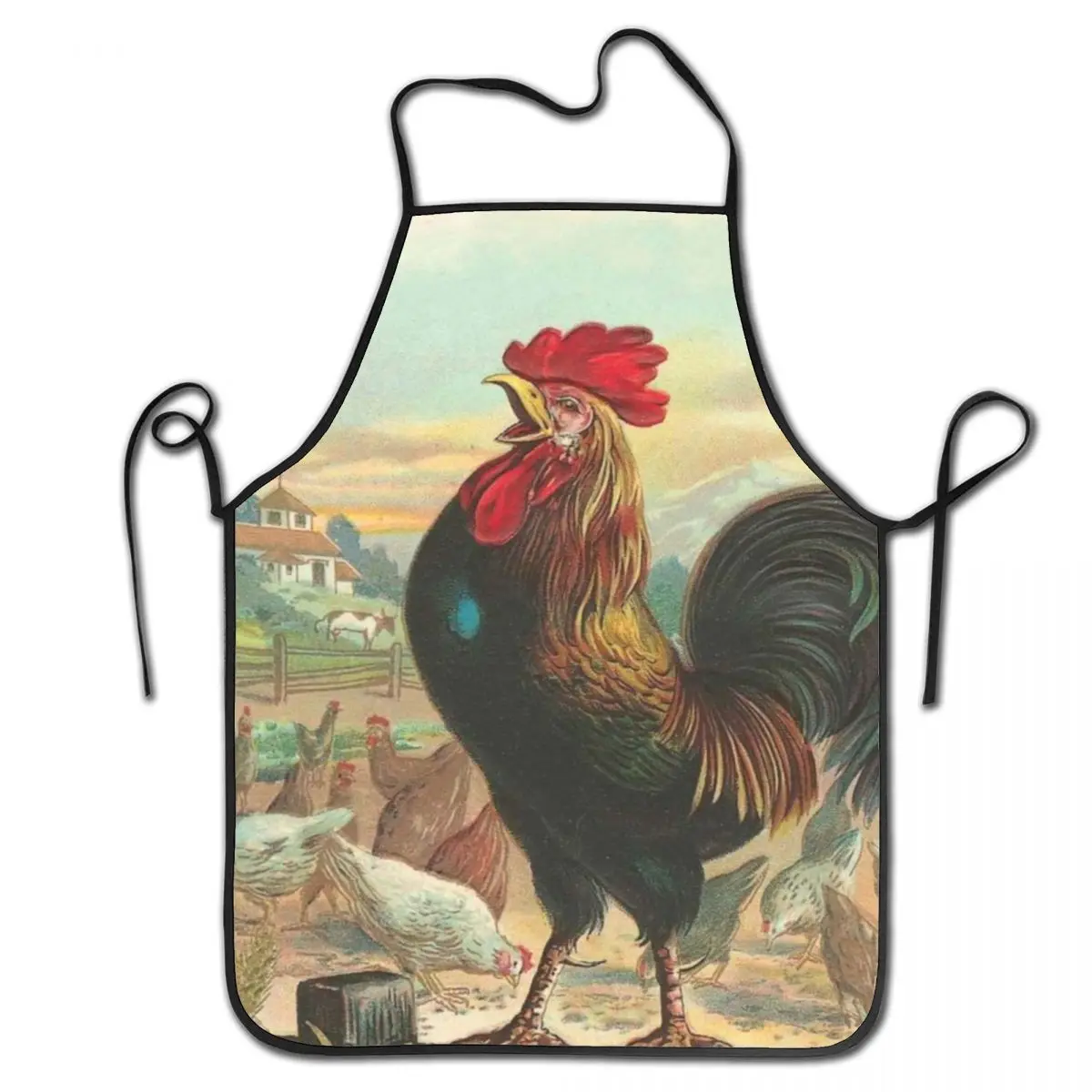 Bib Vintage Rooster Poultry Pattern Aprons for Men Women Unisex Adult ...