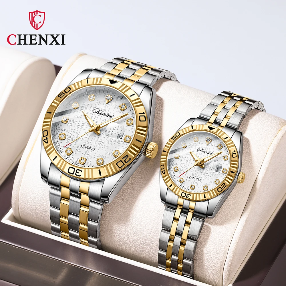 CHENXI-Watches-for-Men-and-Women-Steel-Strap-Waterproof-Date-His-Hers ...