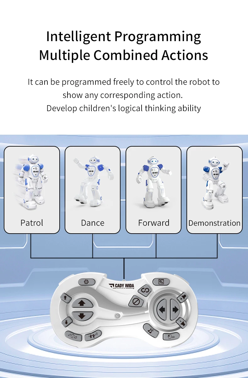 Gris - Robot Intelligent radiocommandé Cady Wida R21 pour enfants ...
