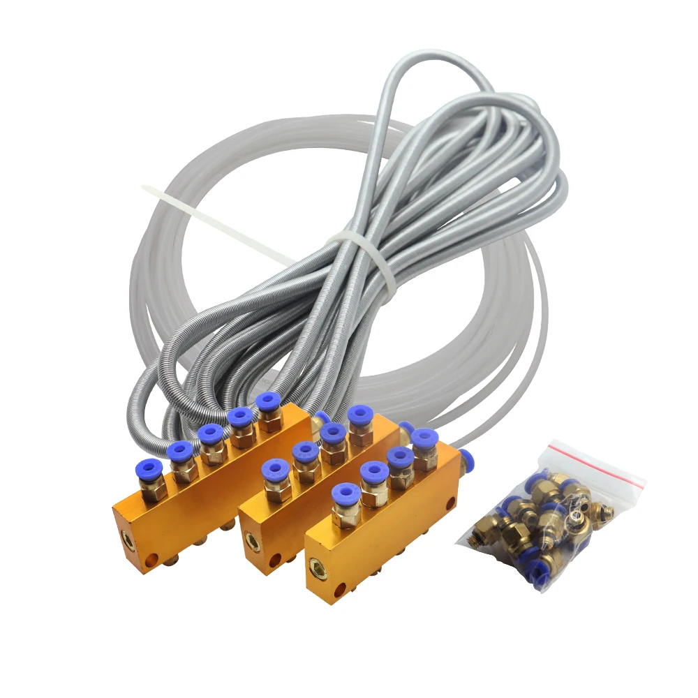 Automatic Lubricating Oil Pump 20m Plastic Pipe+4m Spring pipe+13 pcs ...
