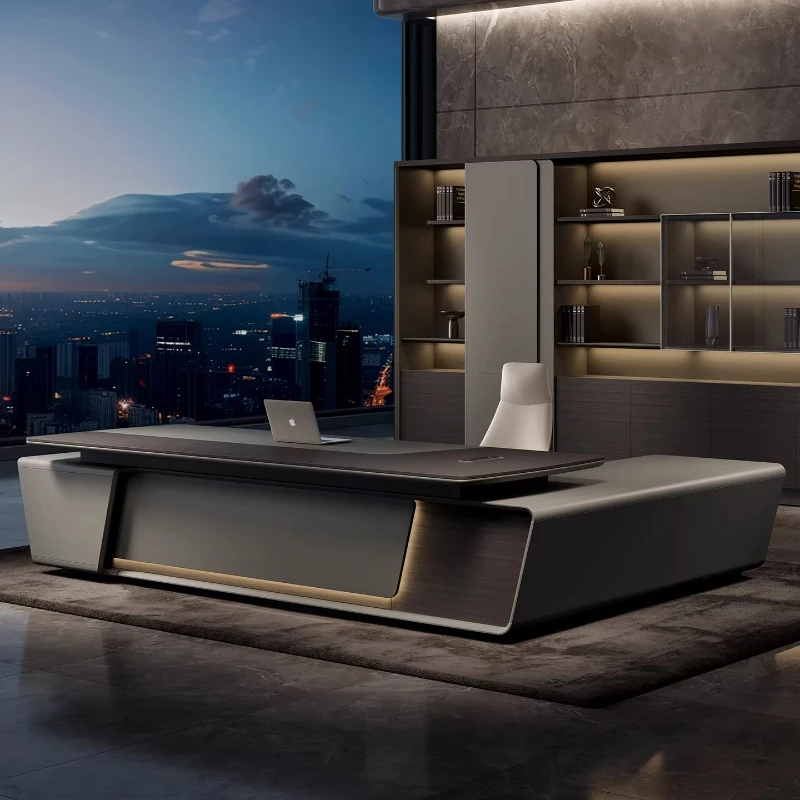 260 280 300 320cm High end luxury Computer desk With side cabinet ...