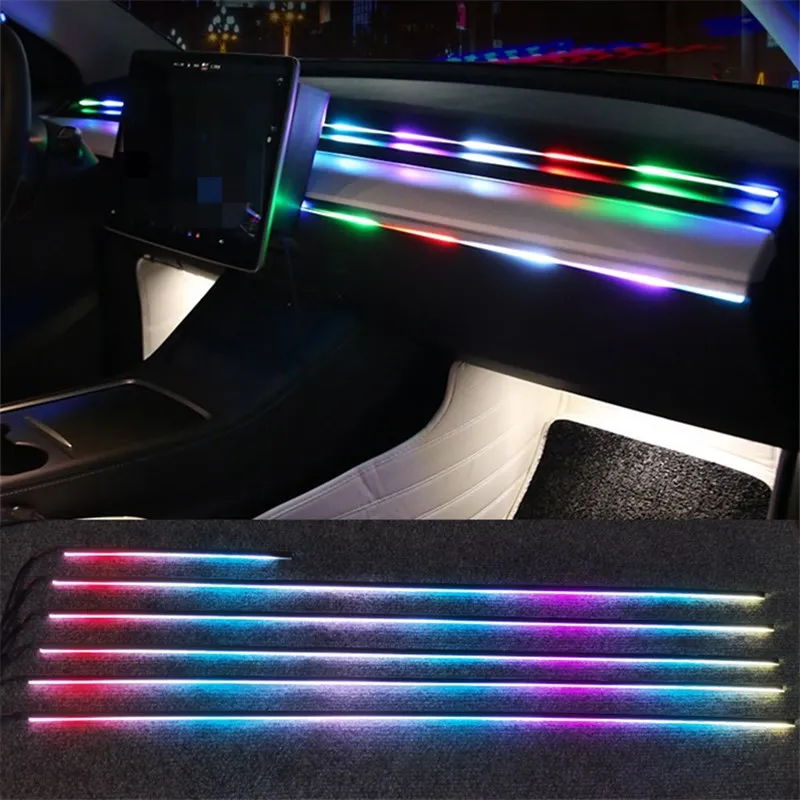 Universal-LED-Full-Color-Streamer-Car-Ambient-Lights-RGB-64-Color ...