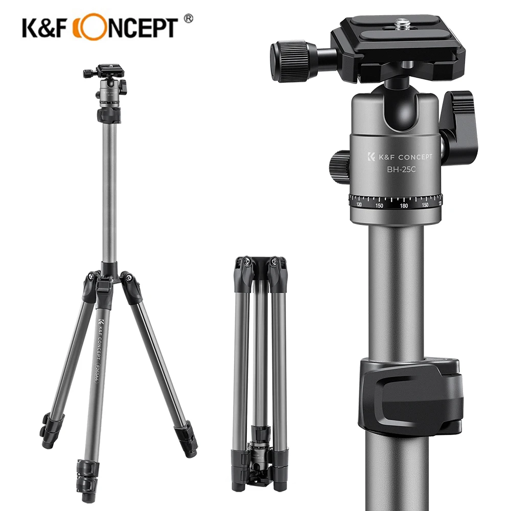 K & F Concept trípode profesional para cámara DSLR, trípode de aluminio portátil de 66,14 ...