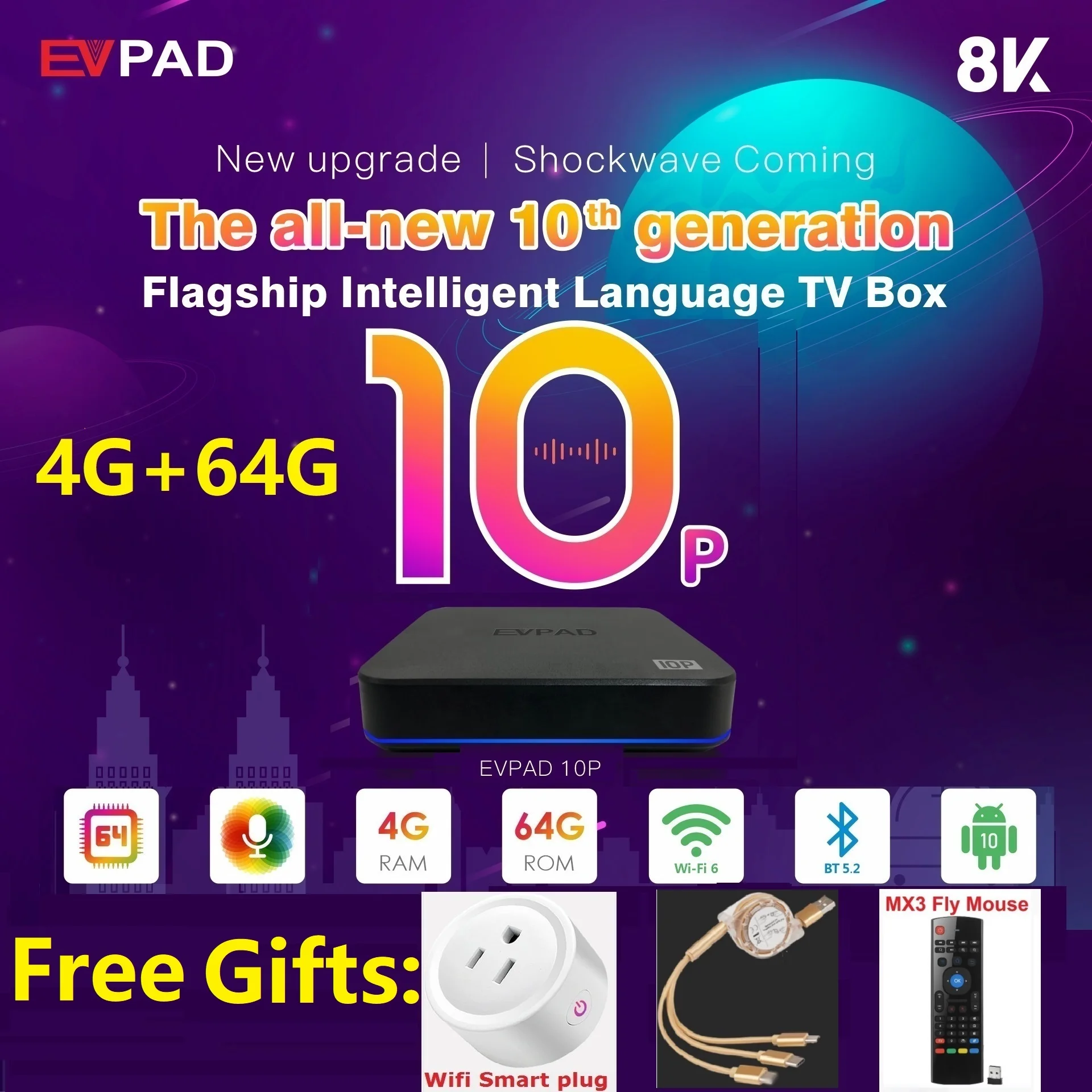 2023オリジナルのevpad10 p 6p TVボックス,hk tw singapore malayia日本の韓国、米国、カナダ、pk unlock tech ubox10 proの公式 ...