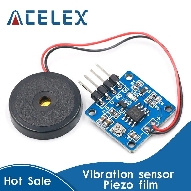 5V Piezoelectric Film Vibration Sensor Switch Module TTL Level Output ...