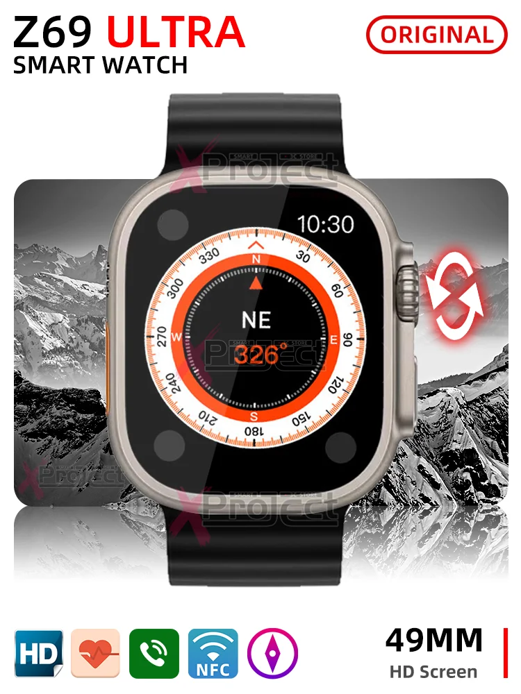 Z69 Ultra Montre Intelligente Boussole 49mm Série 8 Nfc Fitness Tracker ...