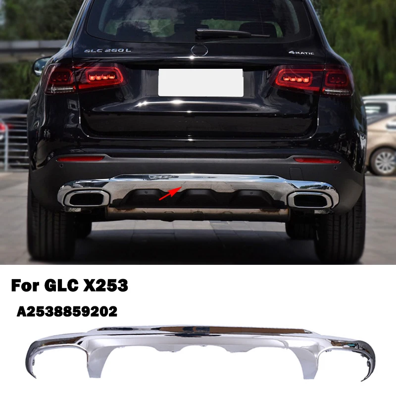 A2538859202 Rear Bumper Chromed Trim Chromium Styling Spoiler Diffuser ...