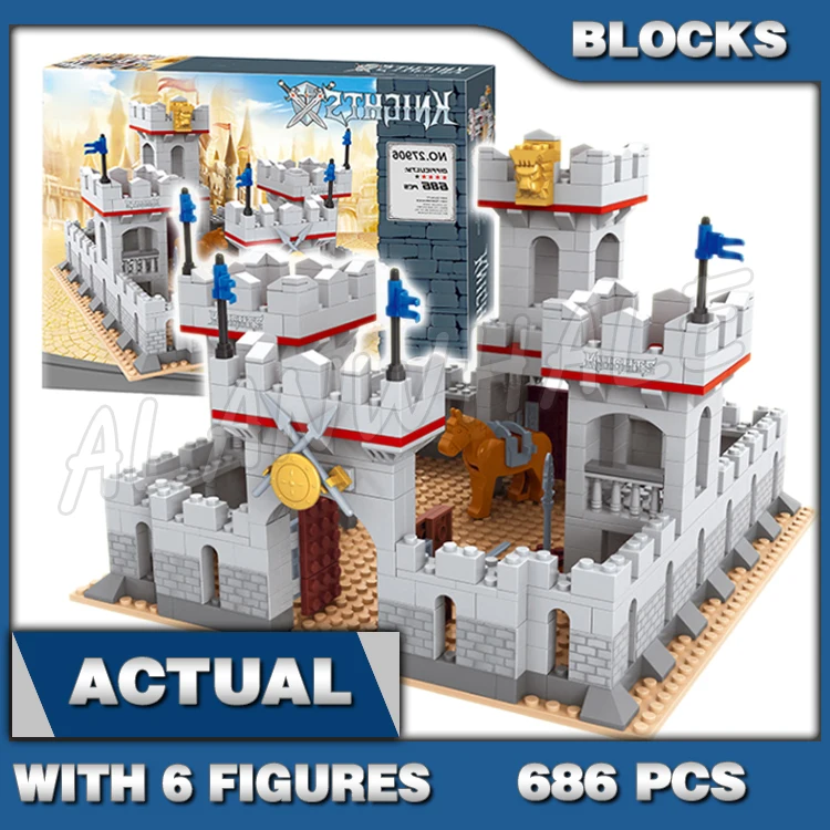 686pcs-Medieval-Knights-King-s-Castle-Drawbridge-Towers-Merlon-Crenel ...