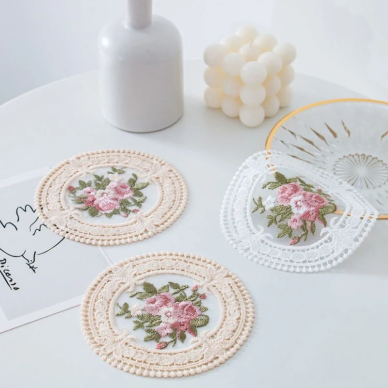 1Pc-Vintage-Round-Coaster-Handmade-Lace-Coaster-Polyester-Doilies-Lace ...