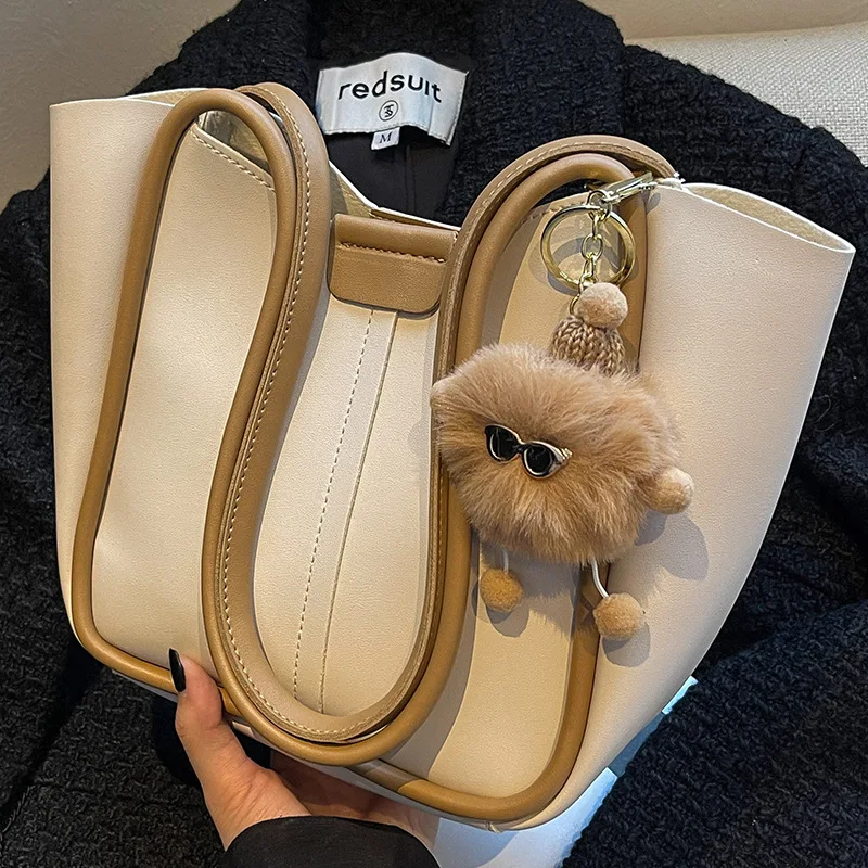 Gift-PU-Tote-Handbags-with-Plush-Pendant-Popular-Handbags-Shoulder ...