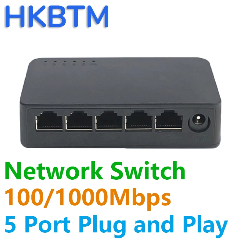 Gigabit Network Switch Mini Desktop 5Ports Switch Ethernet 1000Mbps ...