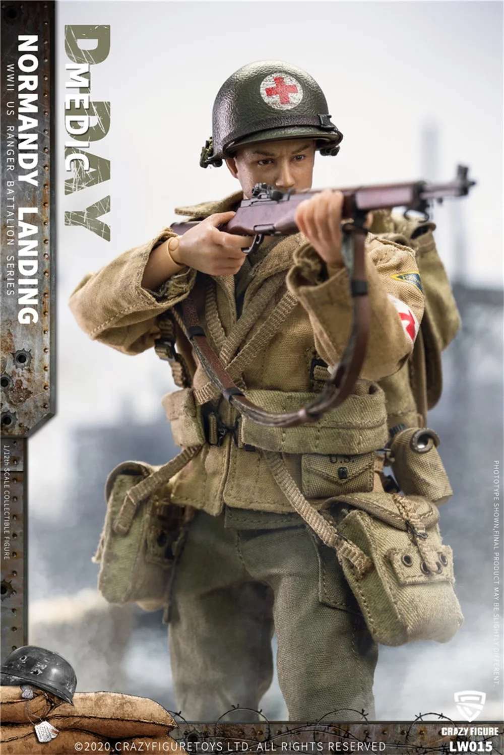 Crazy Figure 1/12 LW015 WWII U.S. Rangers On D-Day Medic Soldier Full ...