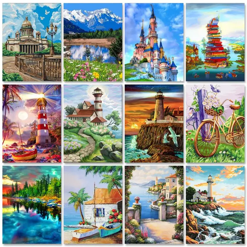 RUOPOTY-Paint-By-Numbers-Kits-Adults-Mountain-River-Painting-With ...