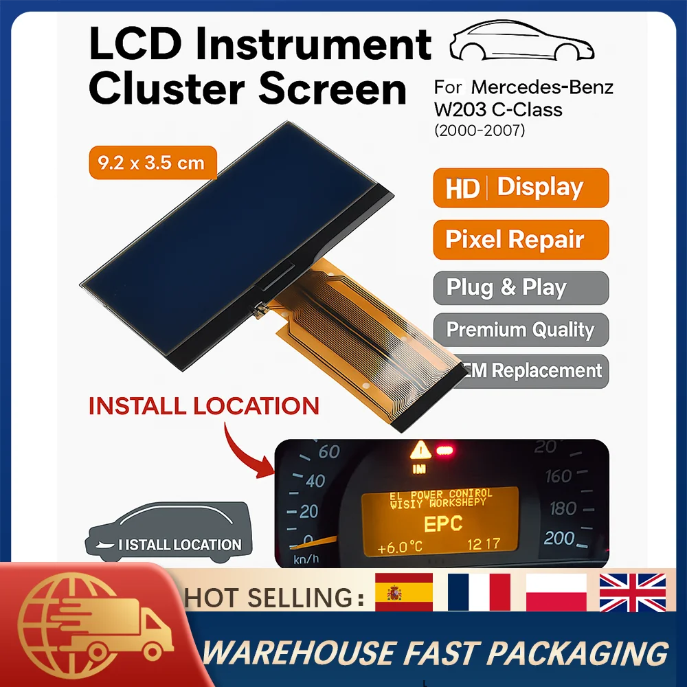 Dashboard LCD Display Screen Replacement For Mercedes W203 C-Class W463 ...