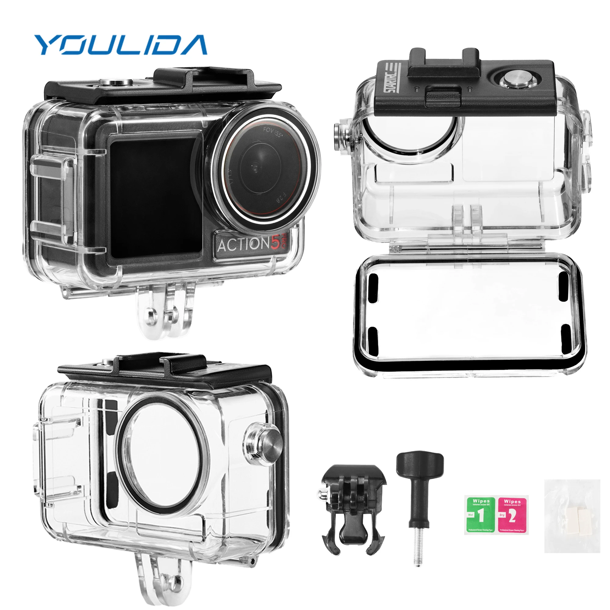 For DJI Action 5 Pro/4/3 Waterproof Diving Housing Case 40M/131FT ...