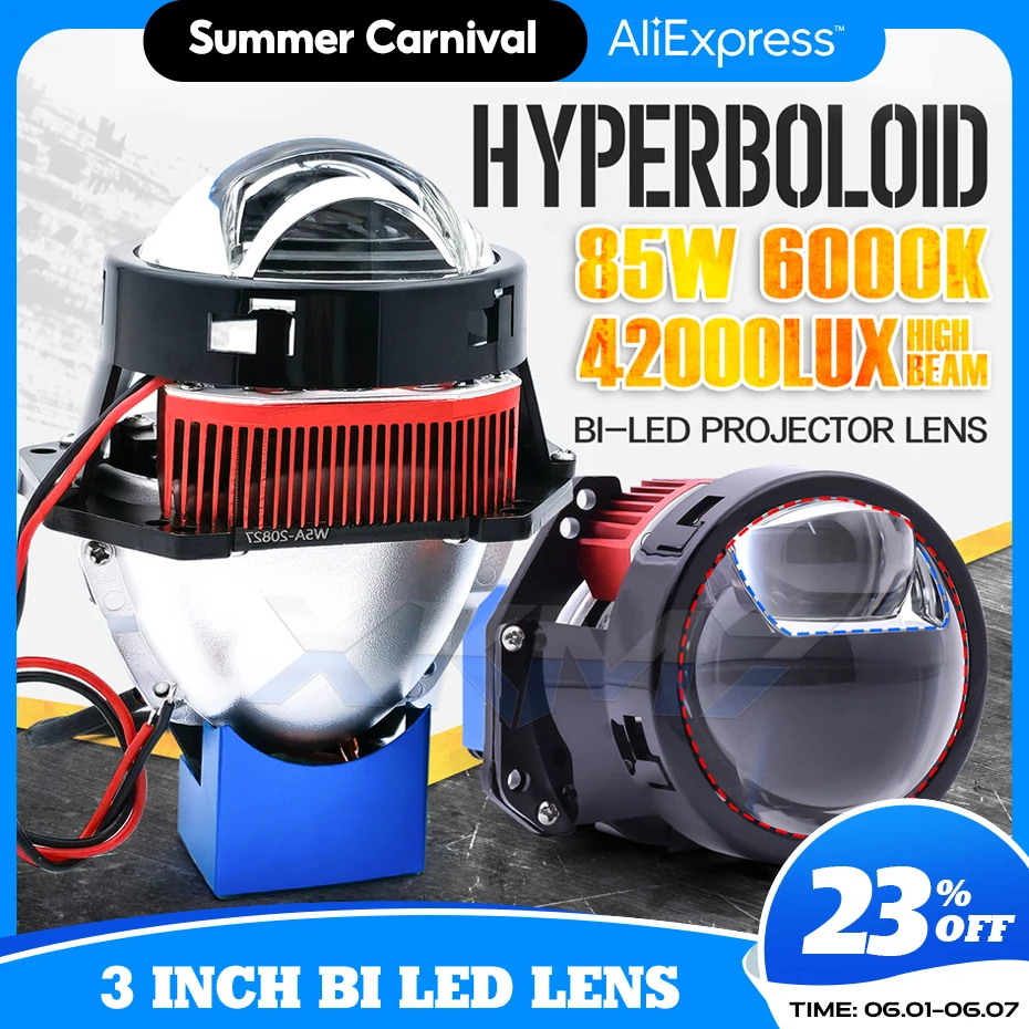 3-inch-Matrix-Bi-LED-Projector-Hyperboloid-Lenses-85W-42000LUX-LED ...