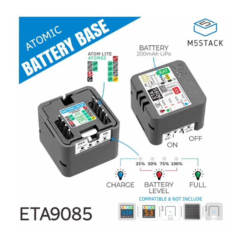 M5Stack Atomic Battery Base portable power base with built-in 200mAh ...