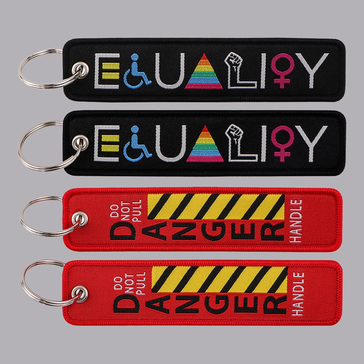 Warning-Sign-Embroidery-Key-Fobs-Disability-Awareness-Key-Tags-Keychain ...