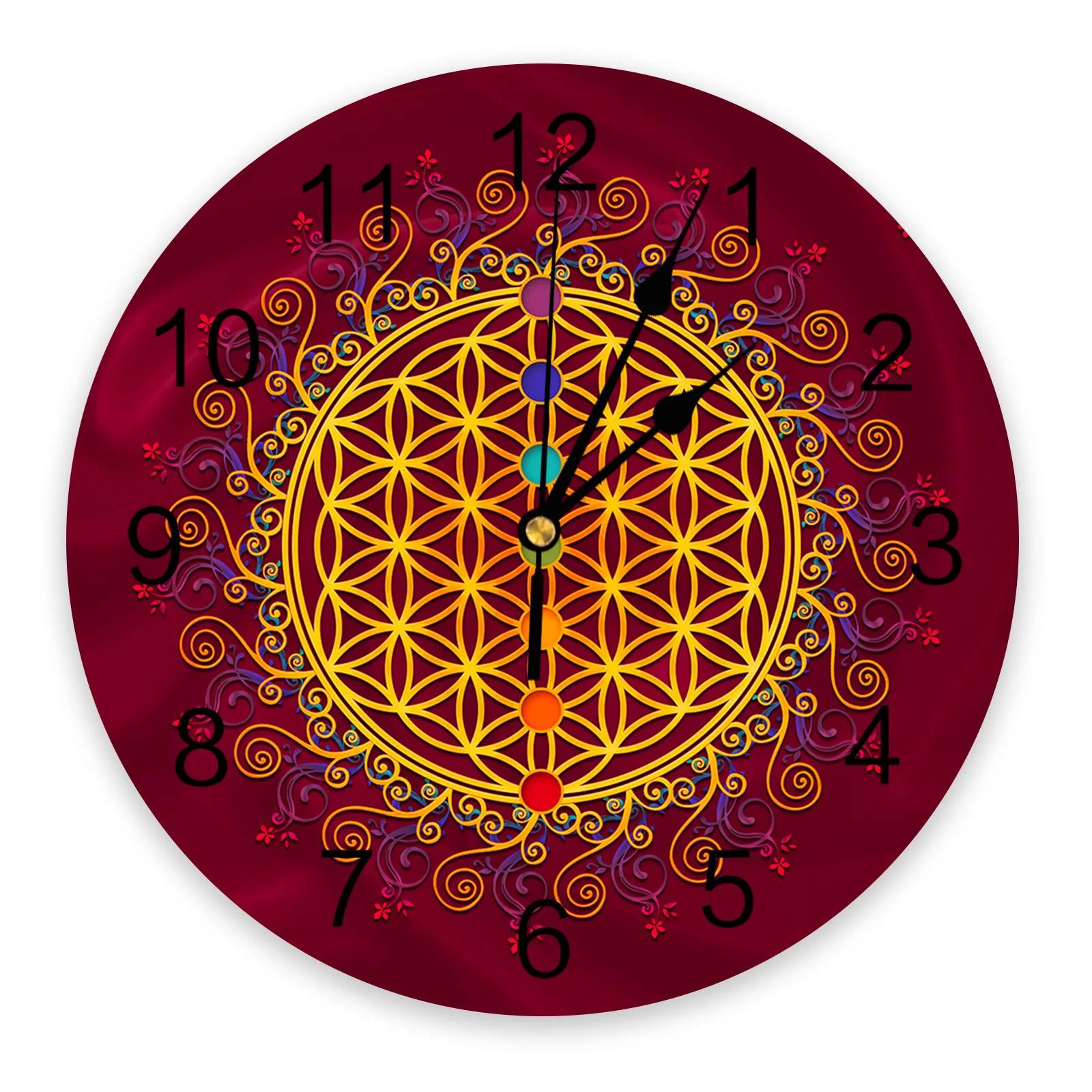 Flower-Of-Life-Vine-Man-Leaf-Wall-Clock-Silent-Digital-Clocks-for-Home ...
