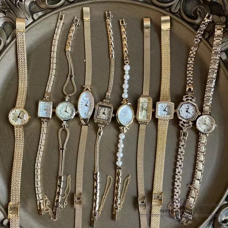 18K-Gold-Plated-Brass-Band-Women-Watches-Quartz-bracelet-Diamond-Chain ...