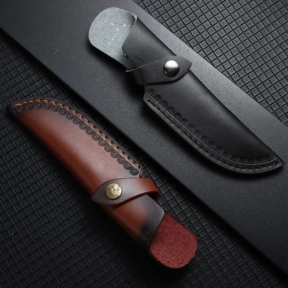1pc Knife Sheath Leather Sheath With Waist Belt Buckle Pocket Multi ...