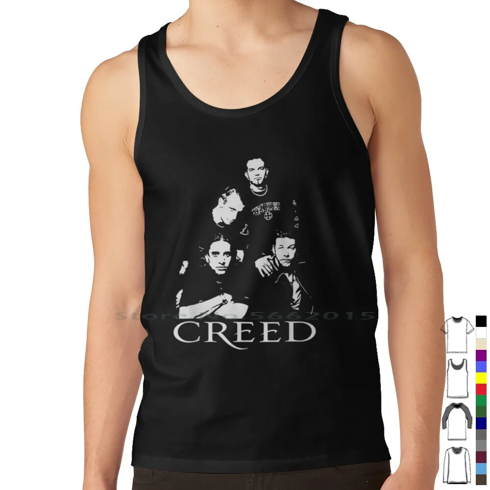 Preto E Branco Creeds Music Band Para Homens Mulheres Crianças Tank Top ...