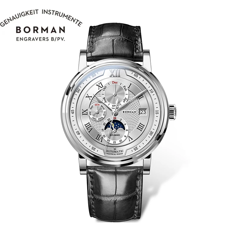 BORMAN Auto Self-winding Mechanical Movement Wristwatch Multi-function ...