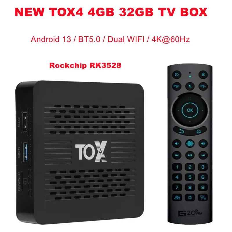 Ugoos TOX4 TV Box Android 13 Smart Tv Box 4GB 32GB Rockchip RK3528 Dual ...