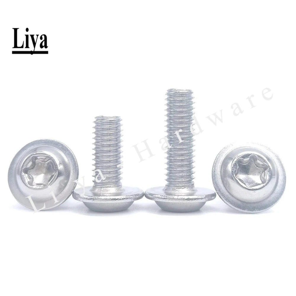 Torx screw 5 20p M2.5 M3 M4 M5 M6 304 Stainless Steel Half Round button Flange Head with Washer ...