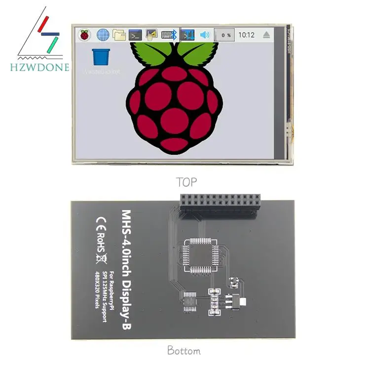 MHS 4 Inch Raspberry Pi 3B+/4B Display SPI TFT Touch Screen Monitor