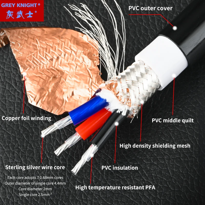 Grey-Knight-hifi-3-2-5mm-Pure-silver-power-cable-99-99-loose-DIY-manual ...