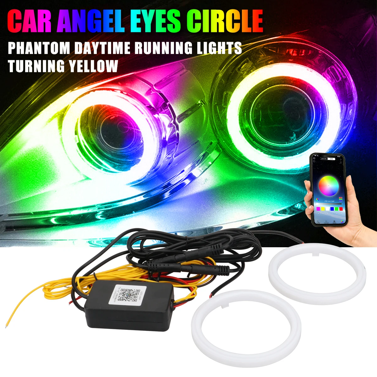 2pcs-Newest-Angel-Eyes-100mm-80mm-60mm-Symphony-Halo-Ring-DRL-Headlight ...