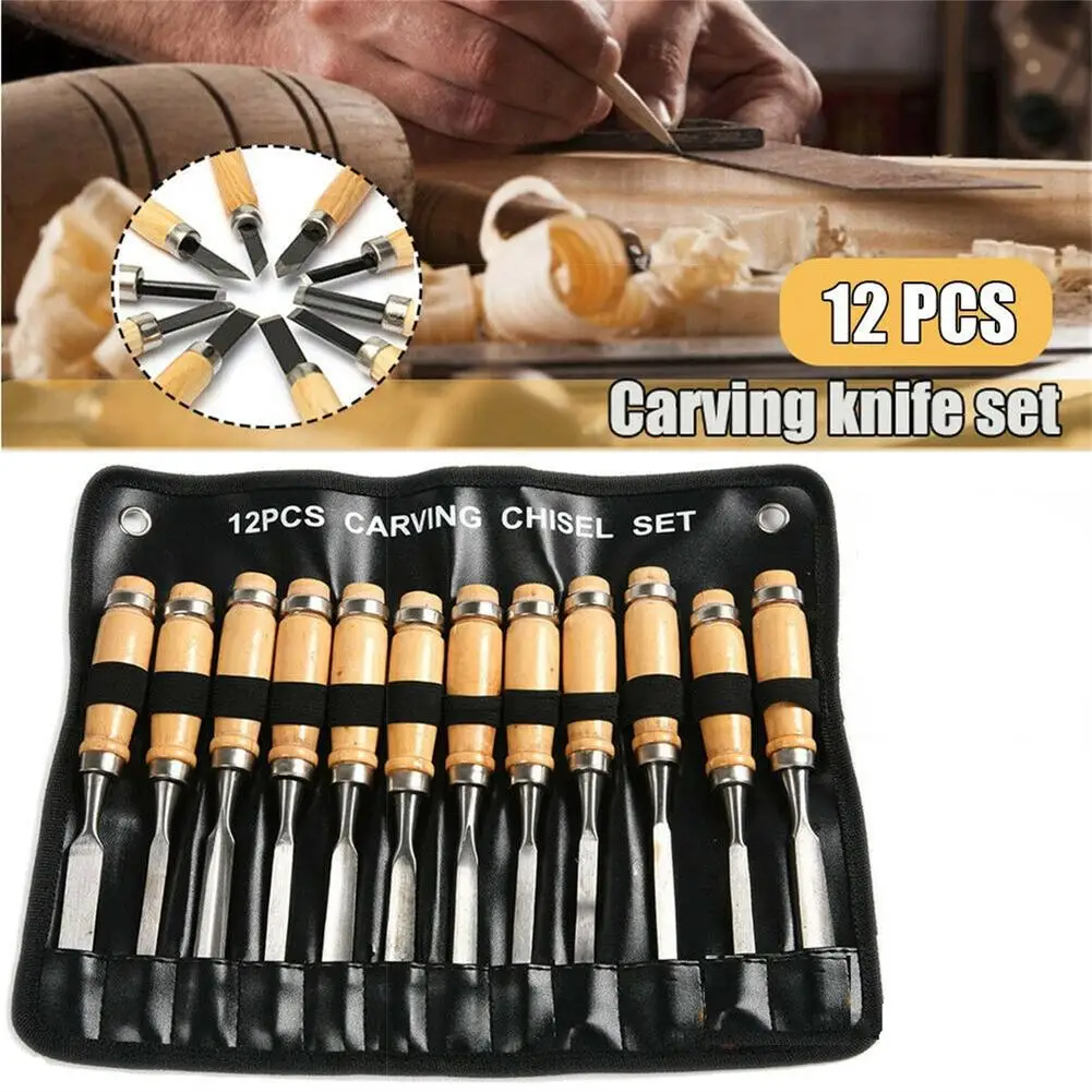 12pcs-Wooden-Carving-Hand-Tool-Set-Professional-Woodworking-Tools-With ...