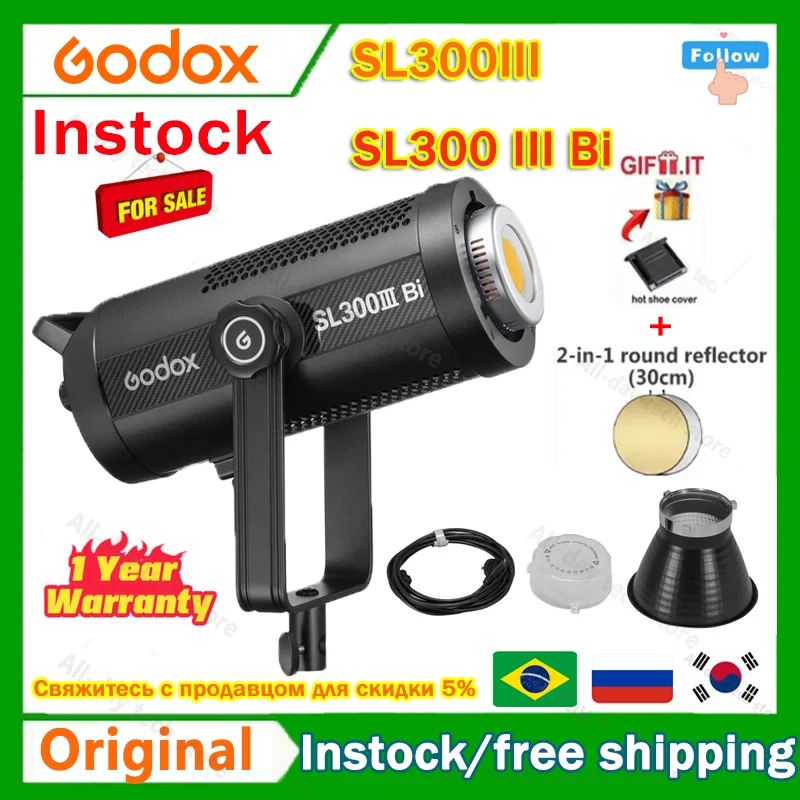 Godox-SL300III-SL300III-Bi-Color-LED-Monolight-2800-to-6500K-video ...