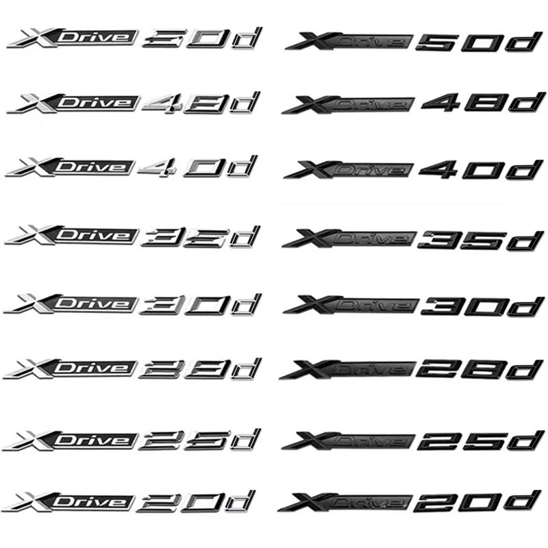 Car-Trunk-Chrome-Letters-Badge-Emblem-Decals-Sticker-For-BMW-XDrive-20d ...