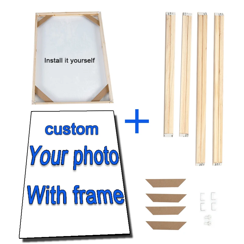 Custom-Print-Your-Photo-Poster-with-DIY-Wooden-Frame-Canvas-Painting-HD ...